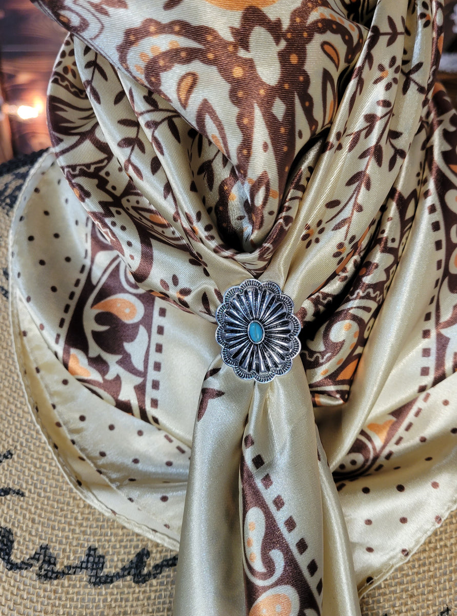 Turquoise Concho Ring/ Scarf Slide – Battle Dress Apparel